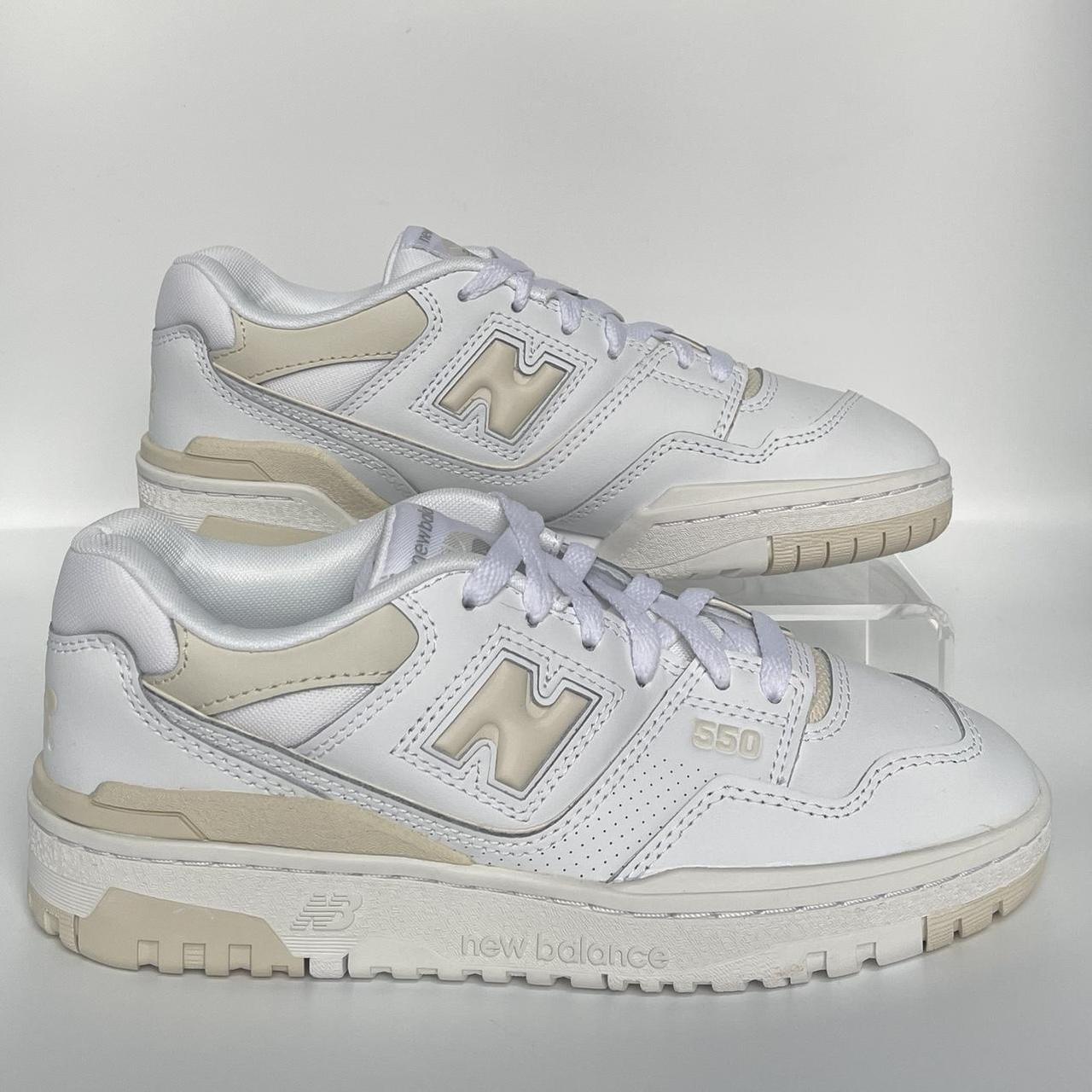New Balance BB550 Gs Trainers White Cream size UK 5... - Depop