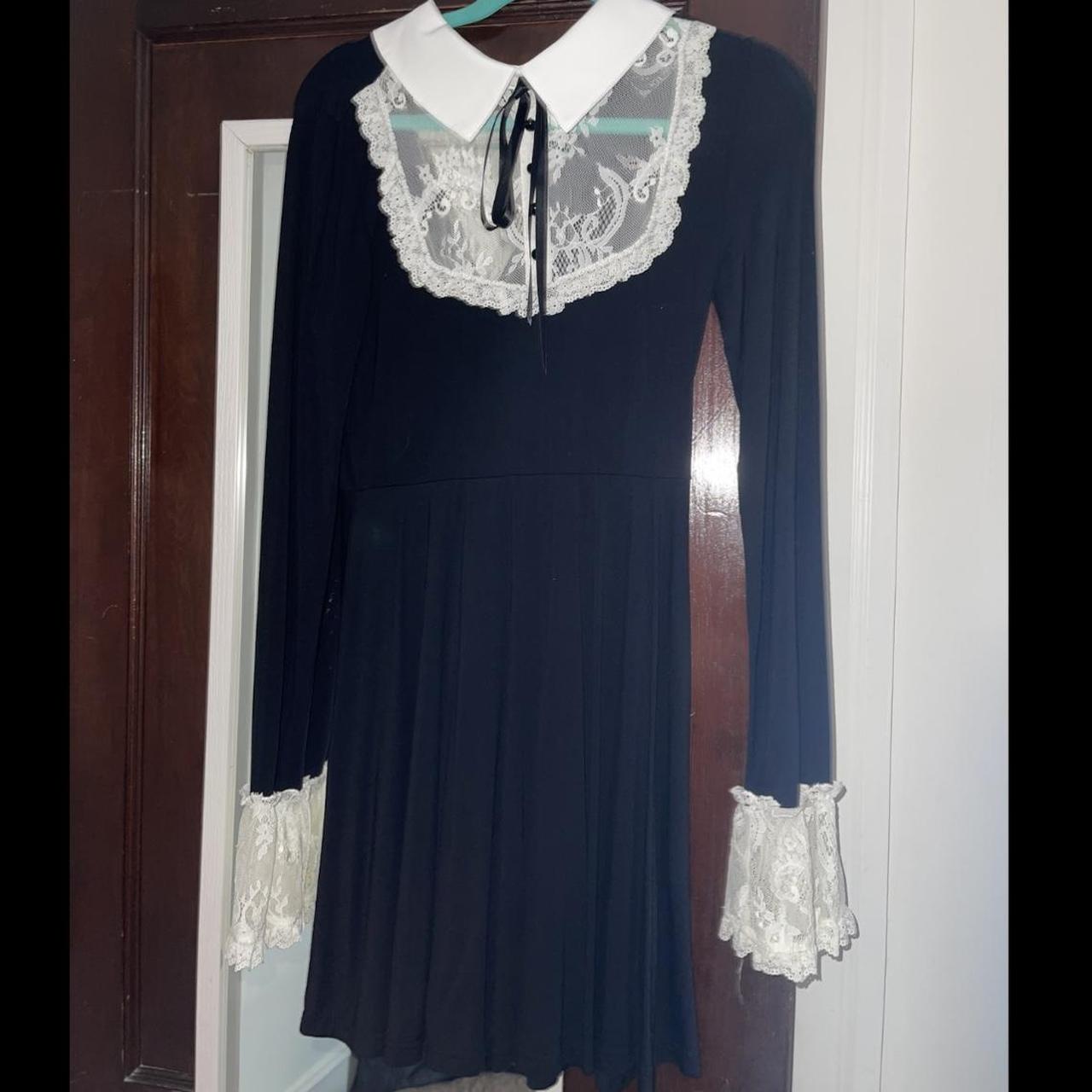 Killstar Elise Collared Dress with Lace Bell... - Depop