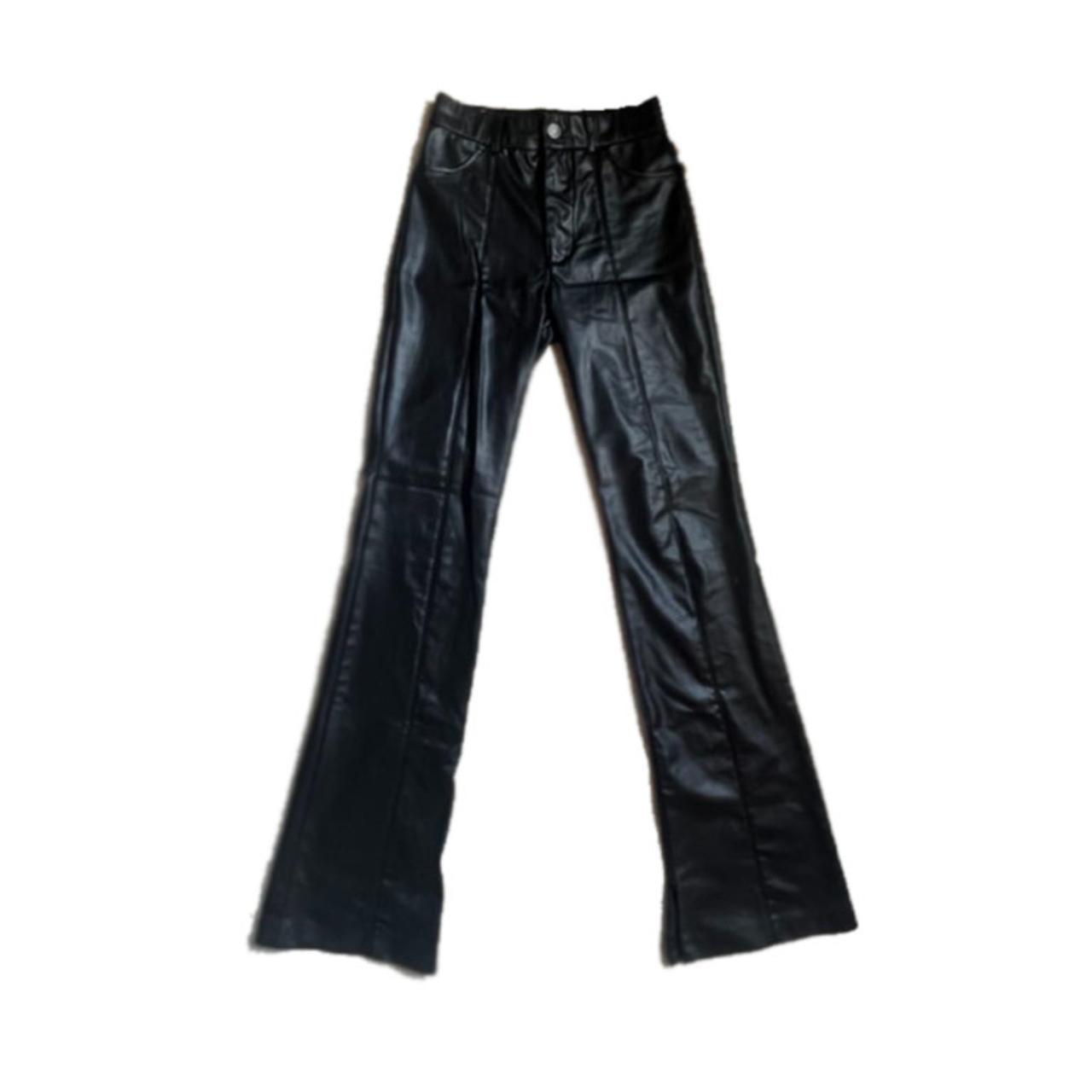 Pleather black Zara flare trousers Perfect... - Depop