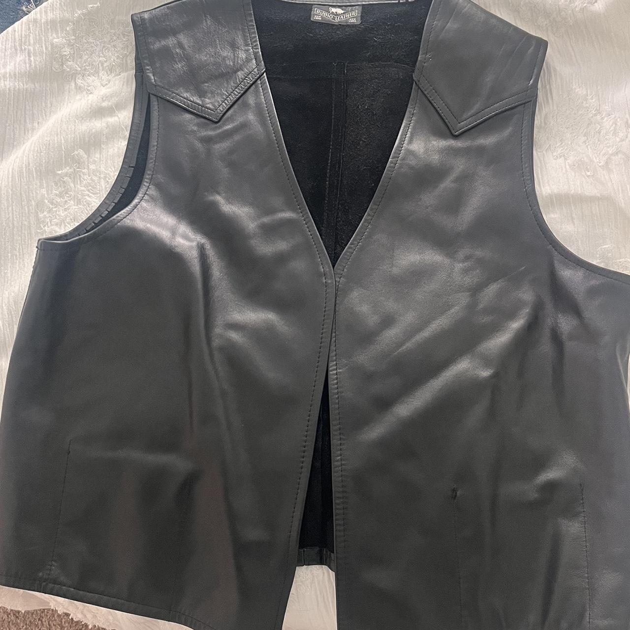 Oversized Vintage Rubio Leather vest - Basically... - Depop