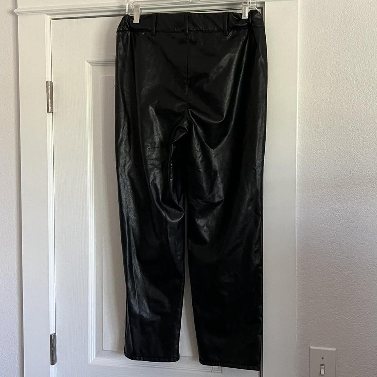 Rewash Brand Black Faux Leather Pants - size M -... - Depop
