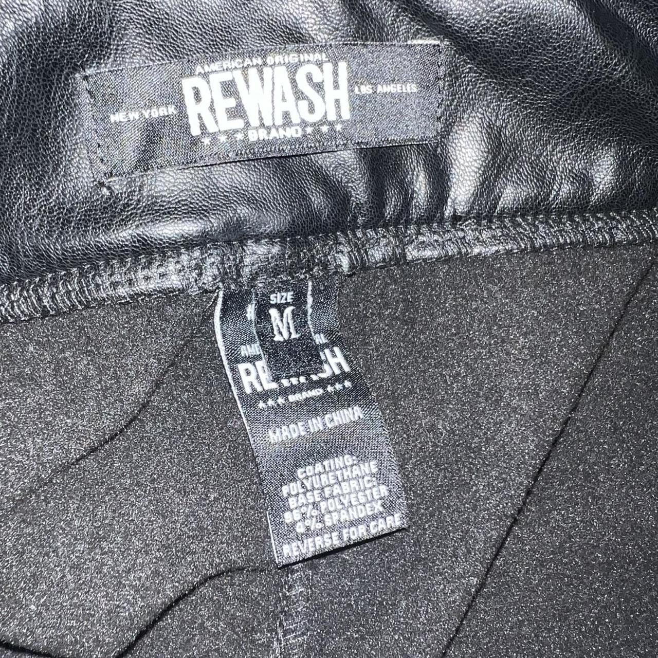 Rewash Brand Black Faux Leather Pants - size M -... - Depop