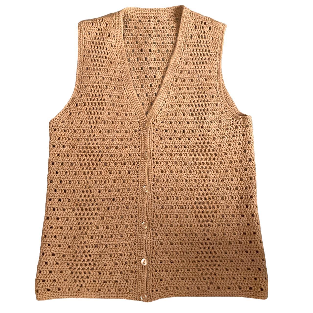 Women's Orange and Tan Vest | Depop