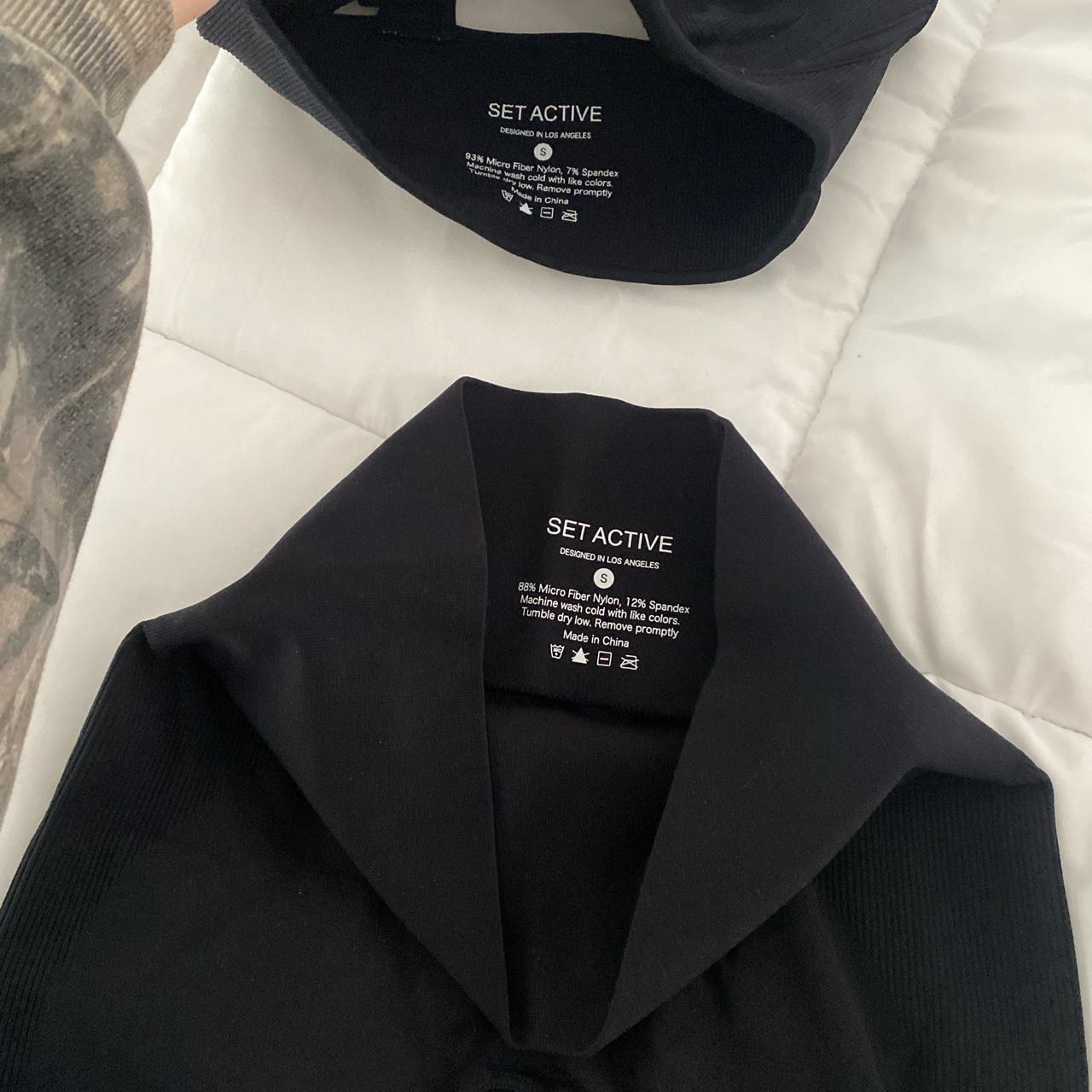 set active workout set size small both pieces never... - Depop