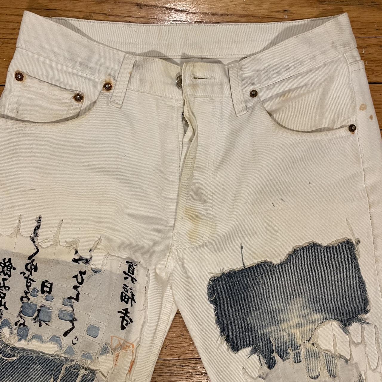 Custom White Levi’s 501 by @songsamnoung on... - Depop