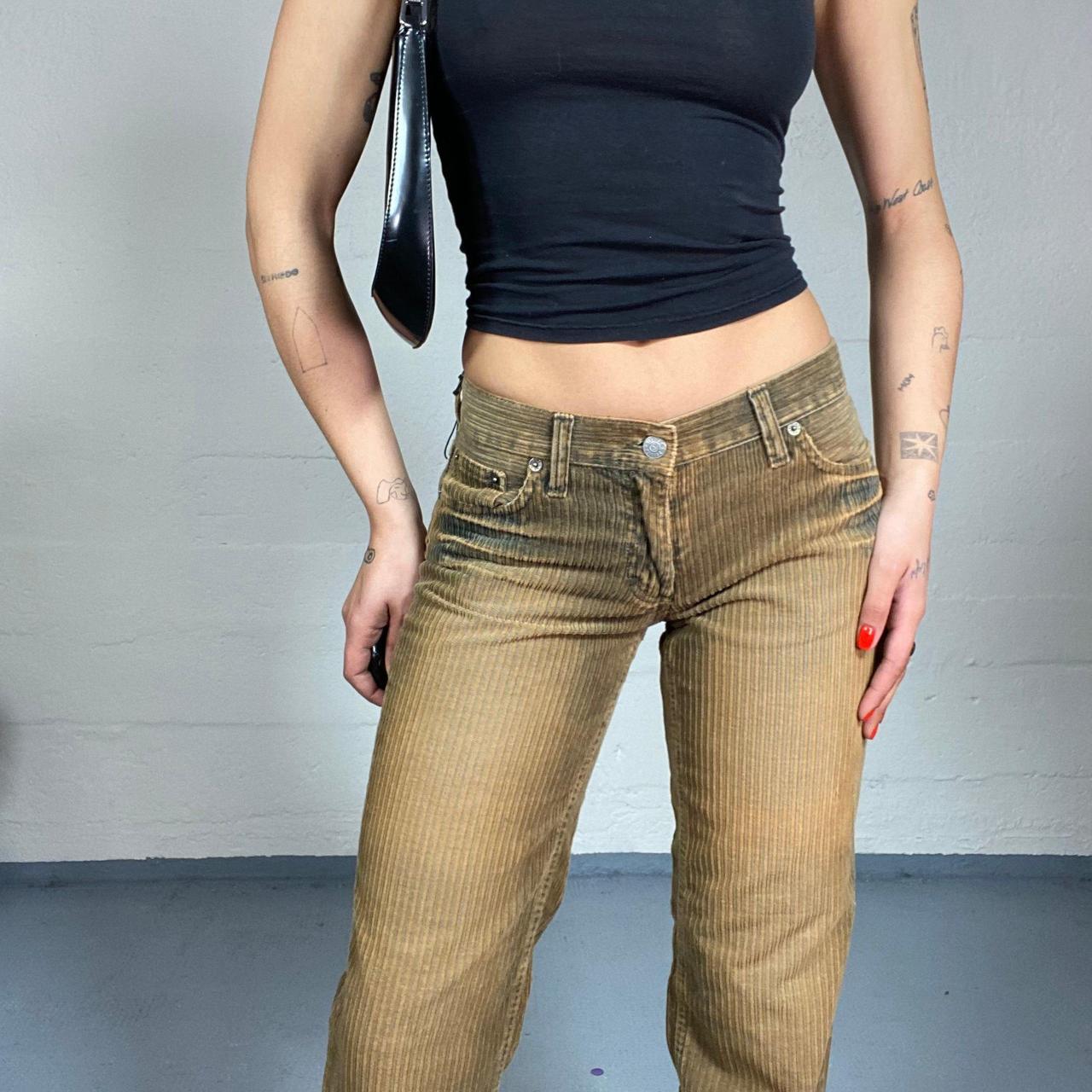 Vintage 90's Cow-Girl Washed Out Brown Corduroy... - Depop