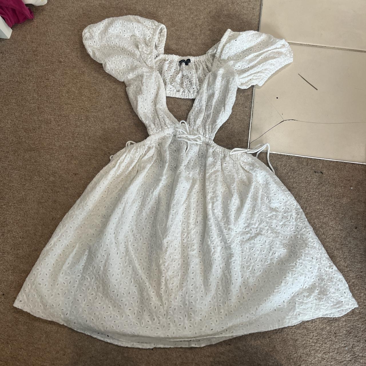 White Boohoo Dress Back cutout All money goes to... - Depop