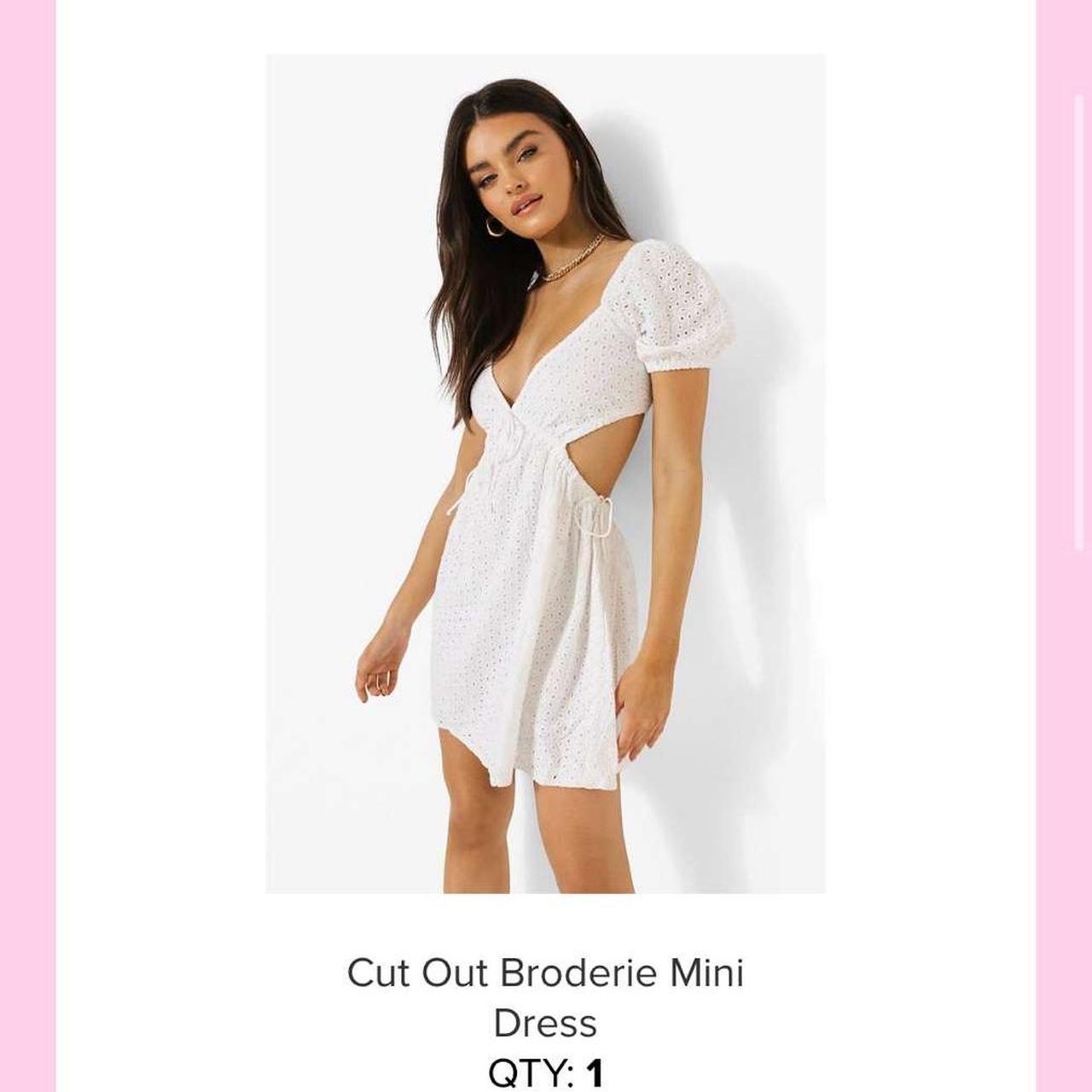 White Boohoo Dress Back cutout All money goes to... - Depop