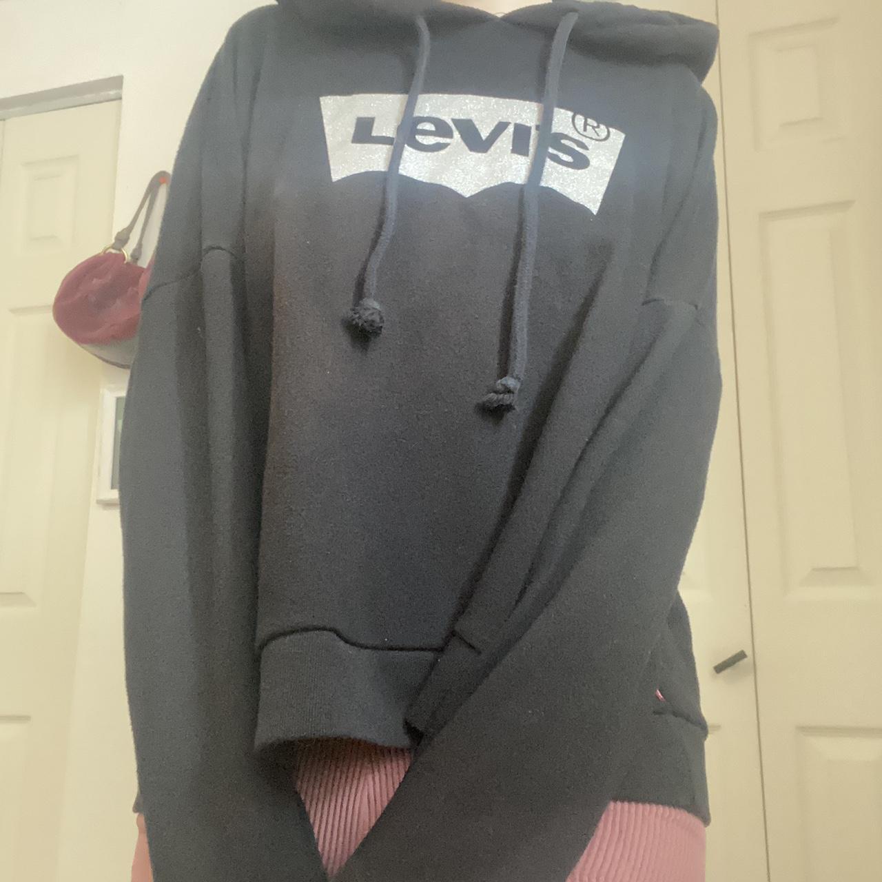 Levis hoodie sparkly logo Brand: levis, size... - Depop