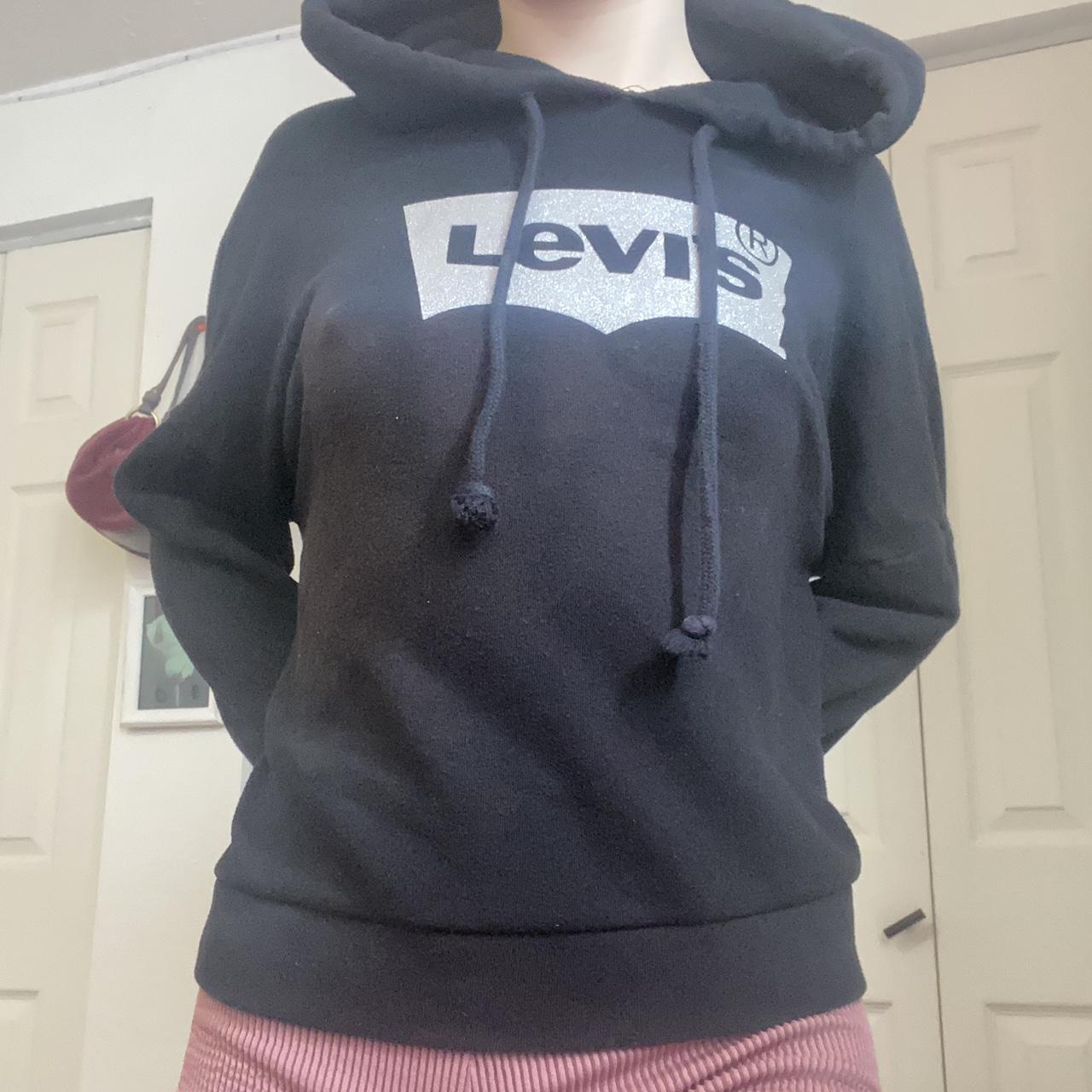 Levis hoodie sparkly logo Brand: levis, size... - Depop