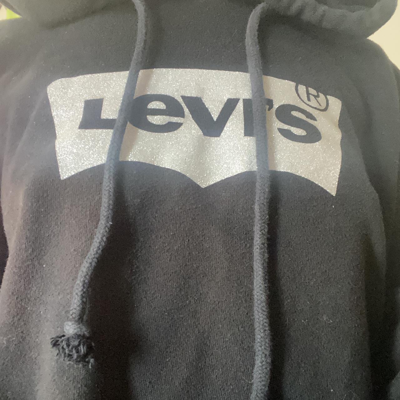 Levis hoodie sparkly logo Brand: levis, size... - Depop