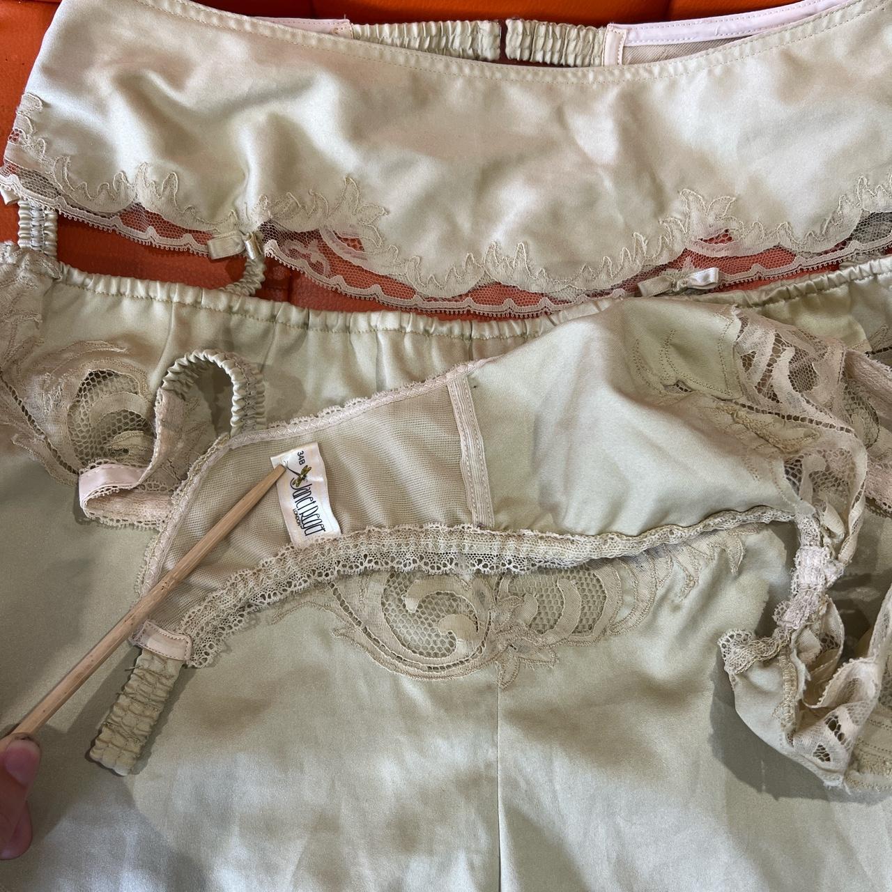Janet Reger 3pc lingerie set Bra, garter belt and... - Depop