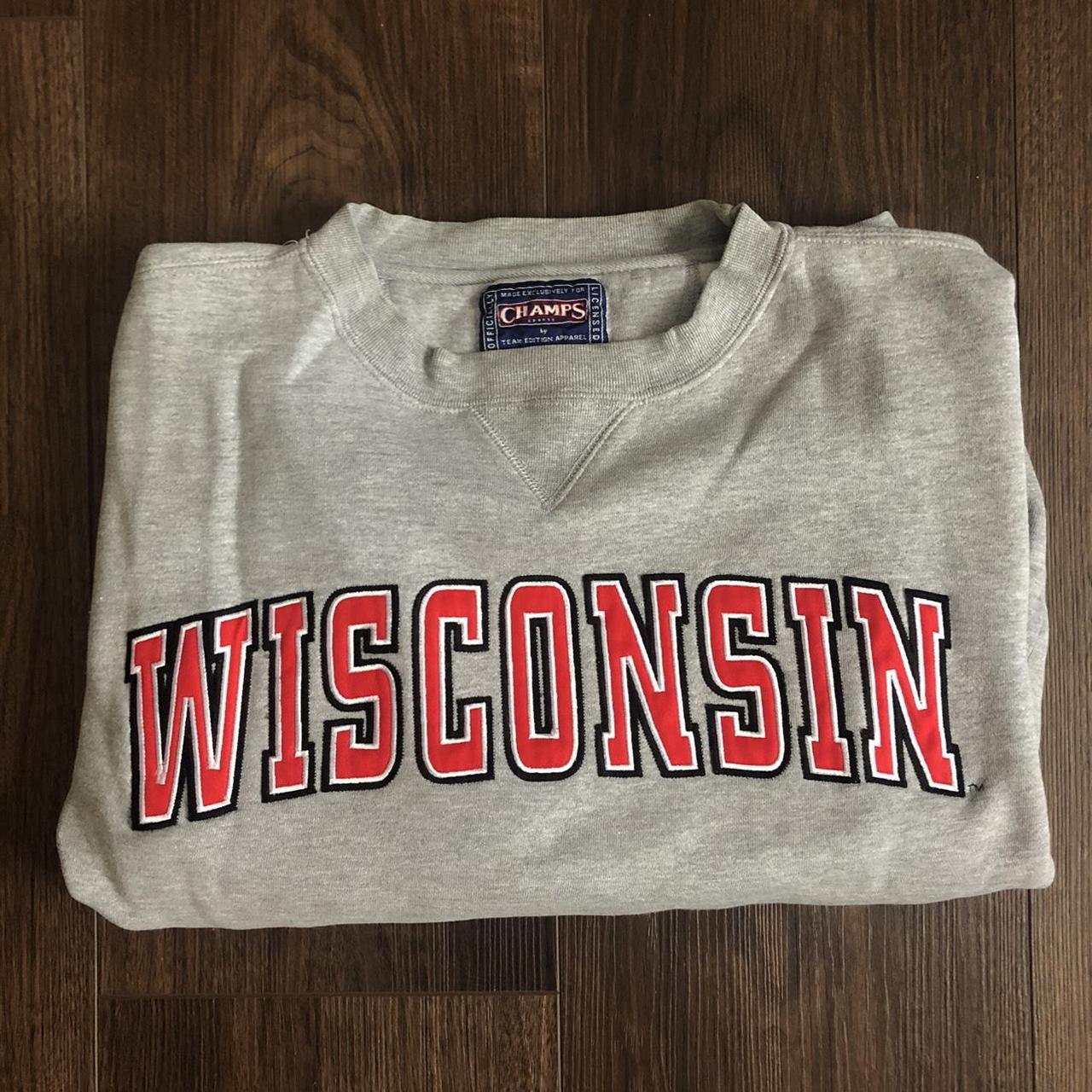 Vintage Wisconsin Badgers University Crewneck Great... - Depop
