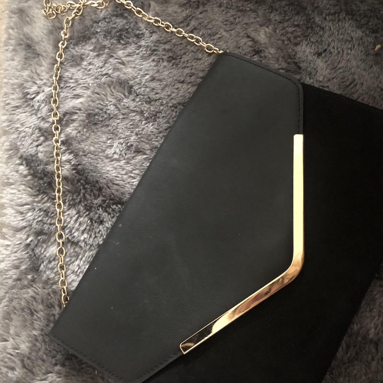 Primark clutch bag with gold chain - Depop