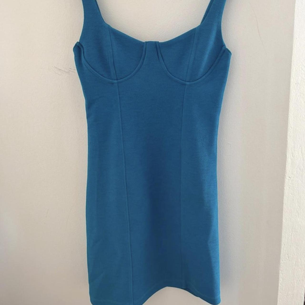 beautiful blue zara dress. size medium never worn... - Depop