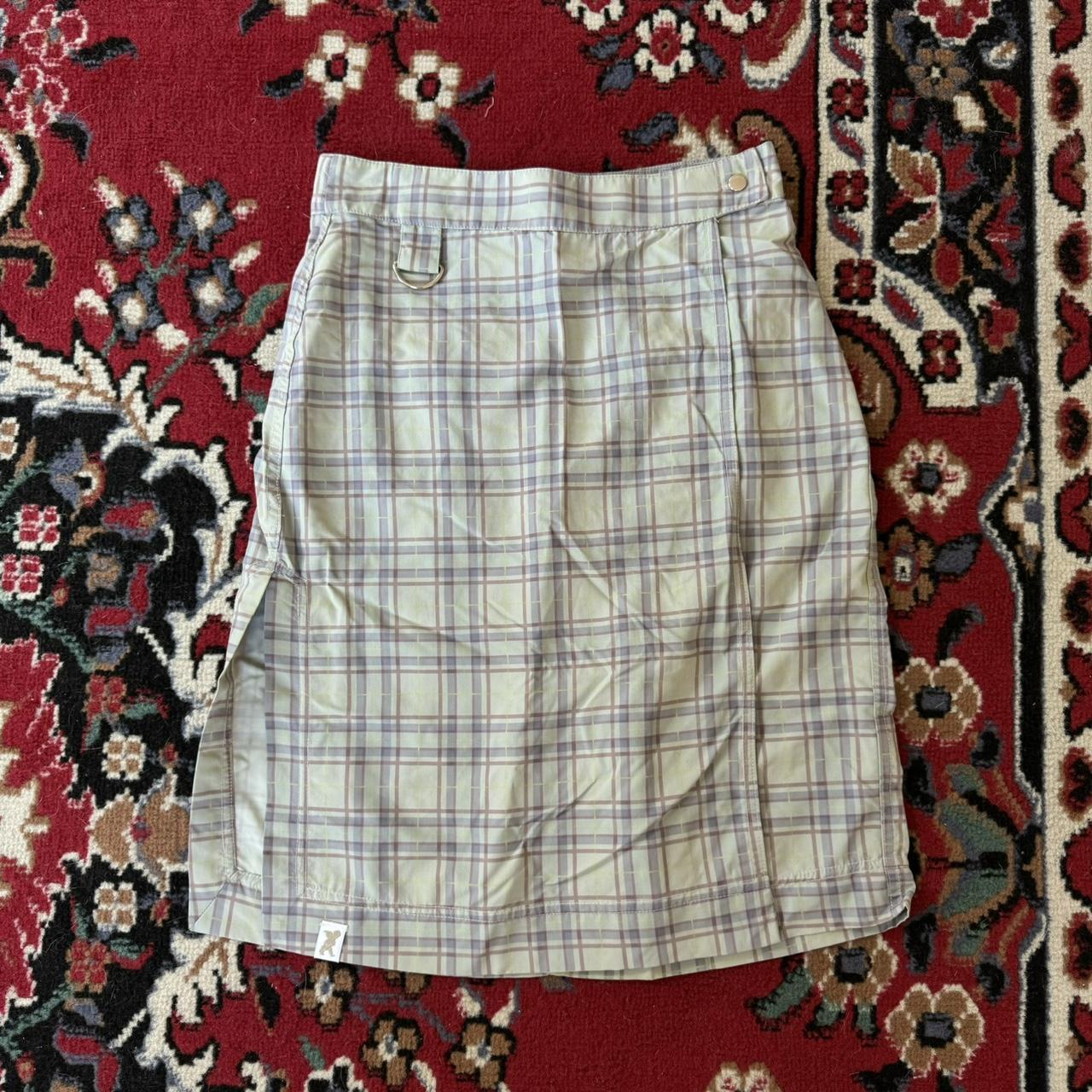 Peachy Den plaid pastel midi skirt - Depop