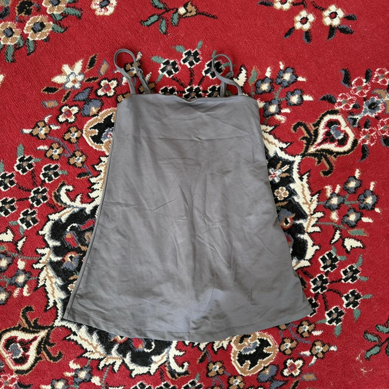 set active grey mini workout dress with built in shorts - Depop