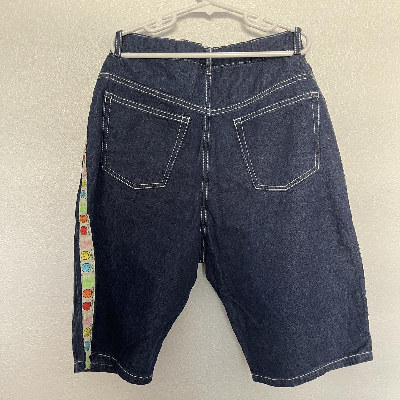 Angel blue jorts with the cutest smiley faces on the... - Depop