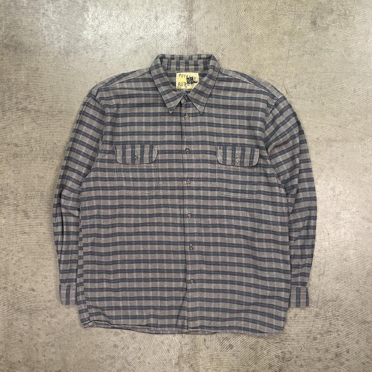 Unbranded Men's Grey and Blue Shirt | Depop