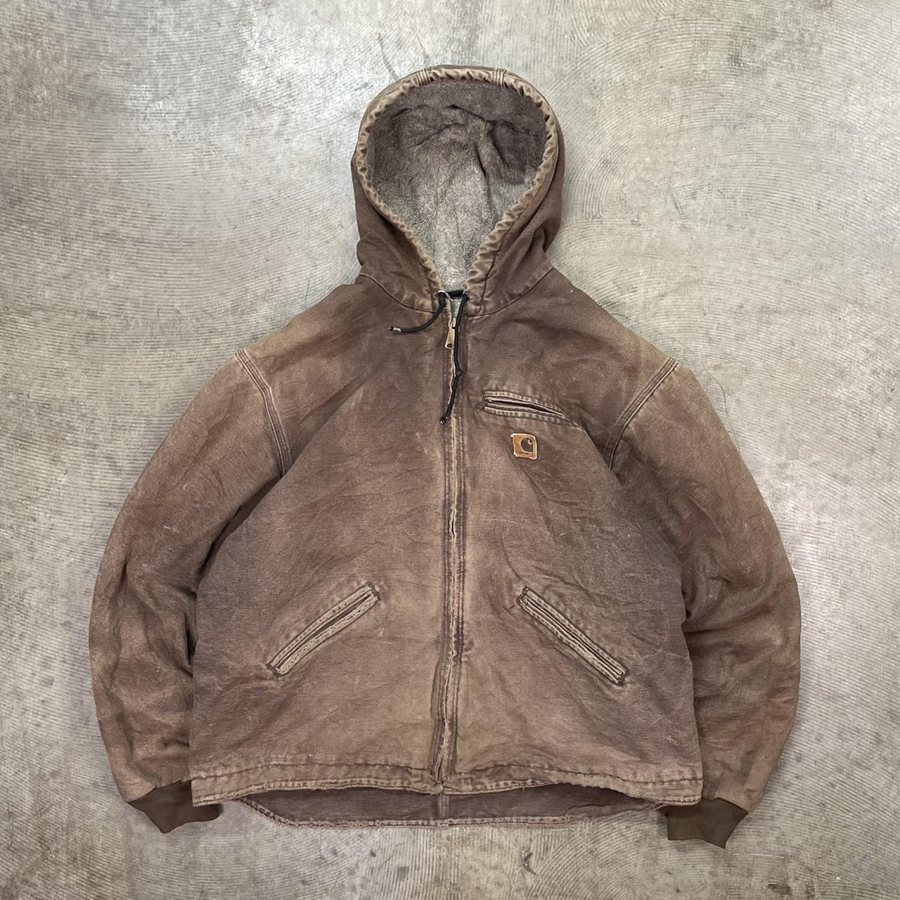 Carhartt Men's Brown and Tan Jacket | Depop