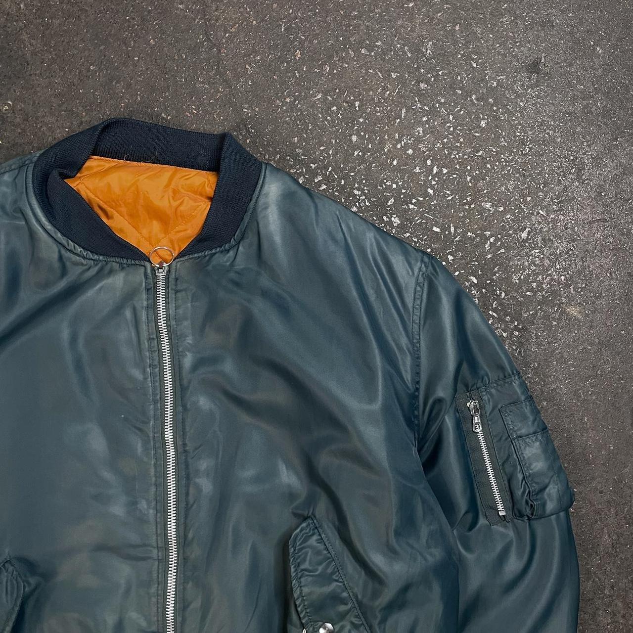 Vintage bomber jacket 80s MA1 military rave bomber... - Depop