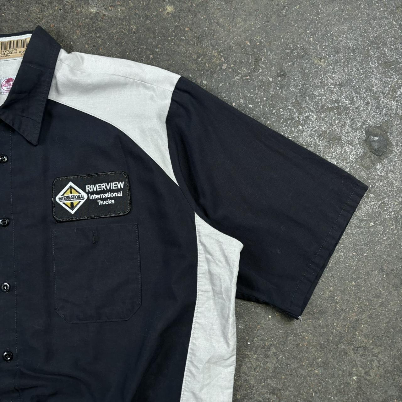 Vintage work shirt 90s cropped workwear button up... - Depop