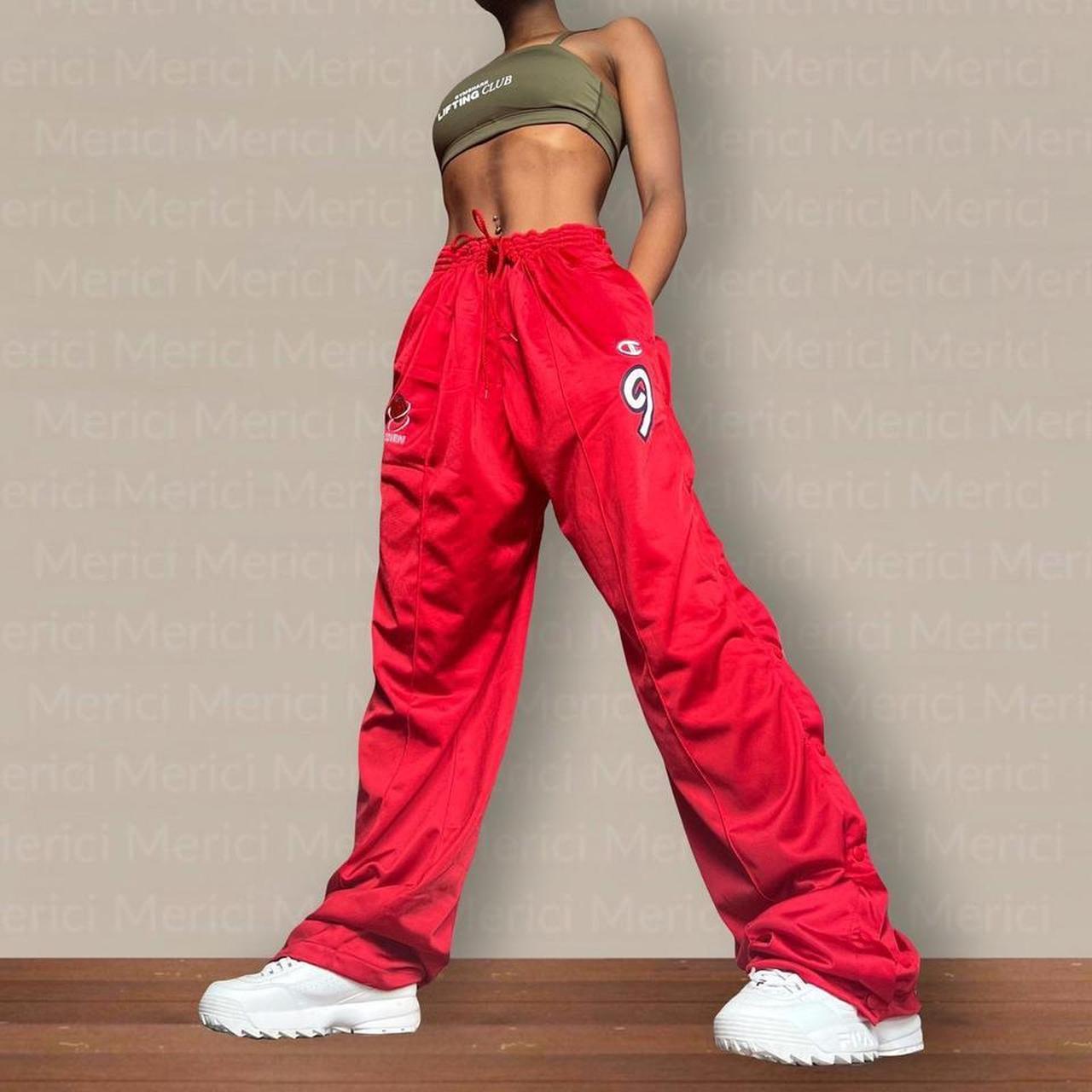 Y2K Joggers Xxl • red • elasticated waist • approx.... - Depop