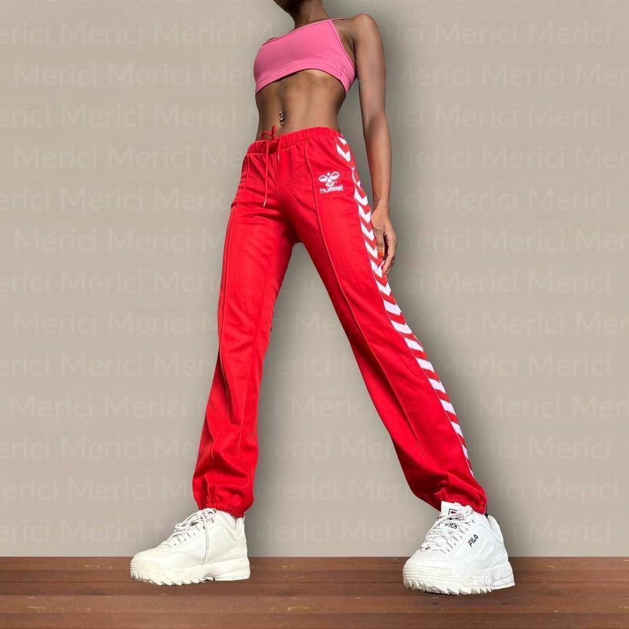Y2K joggers Xs • red • drawstring waist • approx.... - Depop