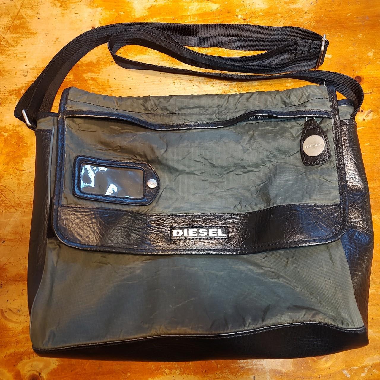 Diesel Messenger Bag Velcro flap closure - zippered... - Depop