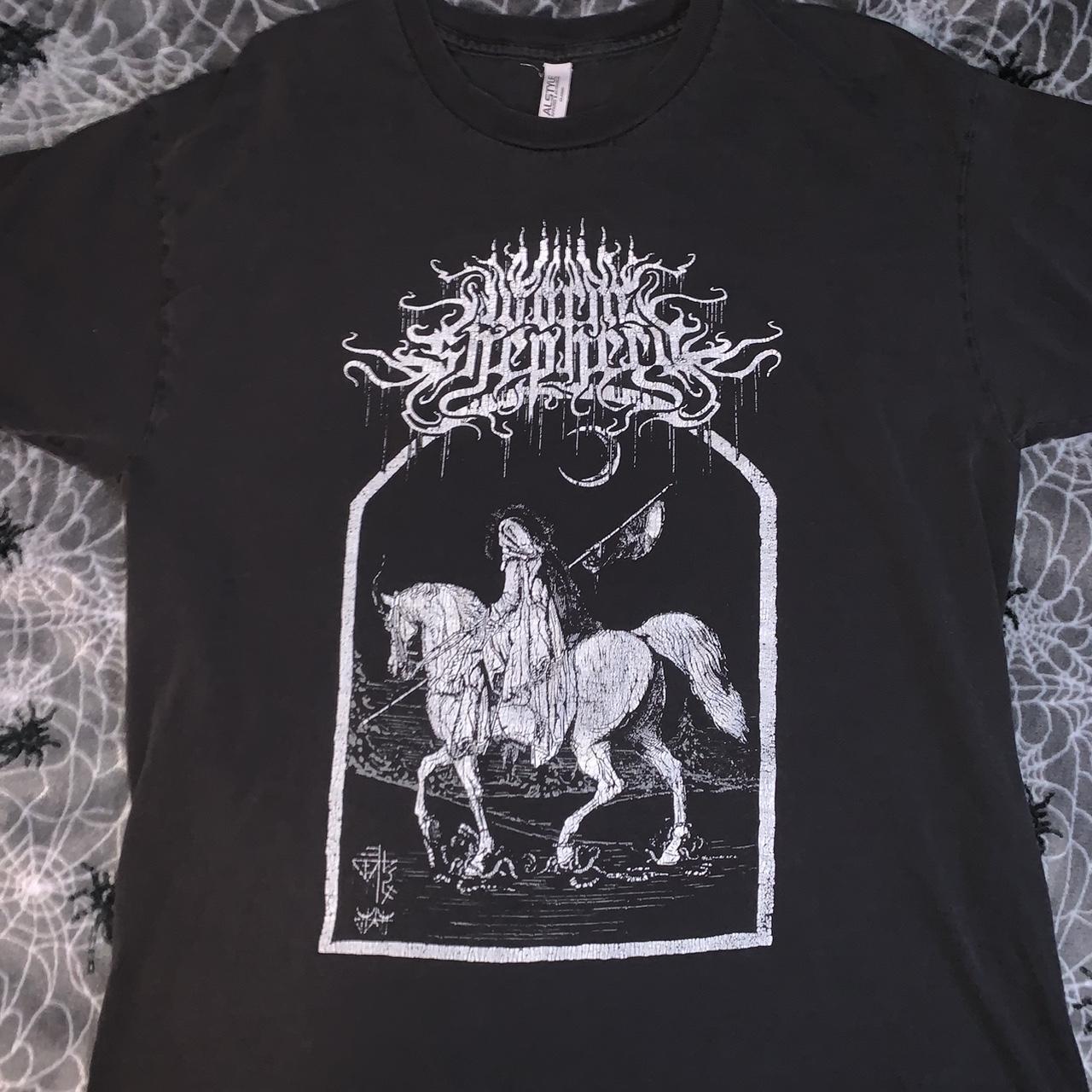 worm shepherd tshirt. has cracking, it’s been worn a... - Depop