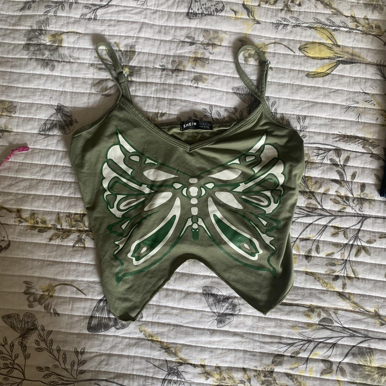 SHEIN SHAPED BUTTERFLY TANK - FITS A SIZES XS TO M... - Depop