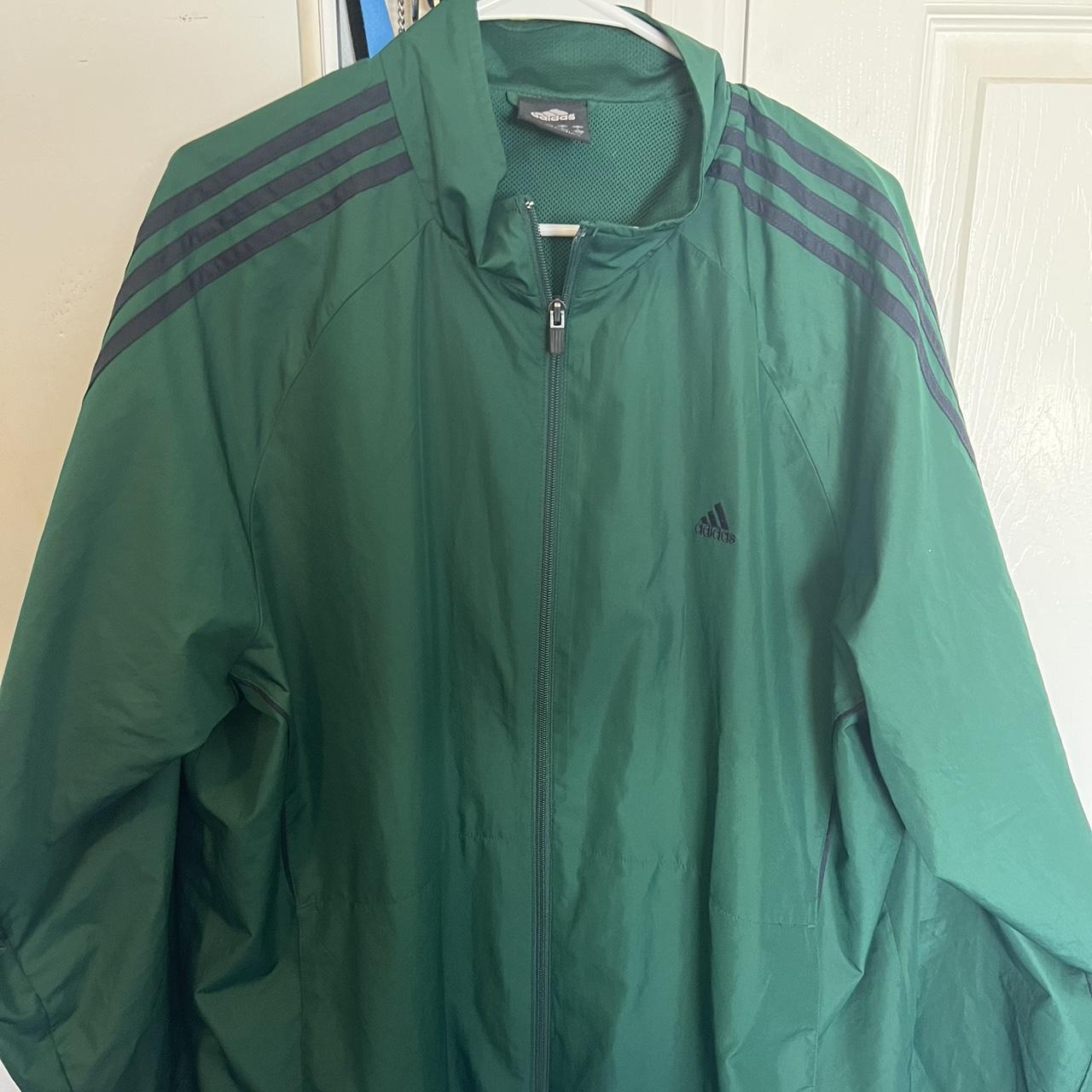 Adidas vintage green track jacket Brand new condition - Depop