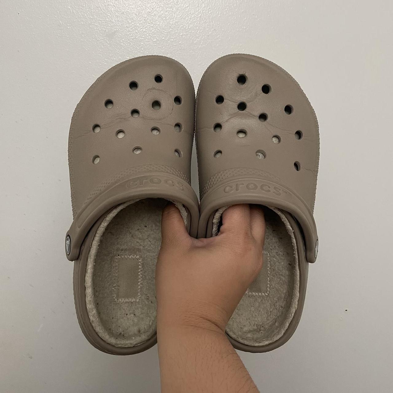 color: mushroom/bone, fuzzy inside she a lil creased... - Depop