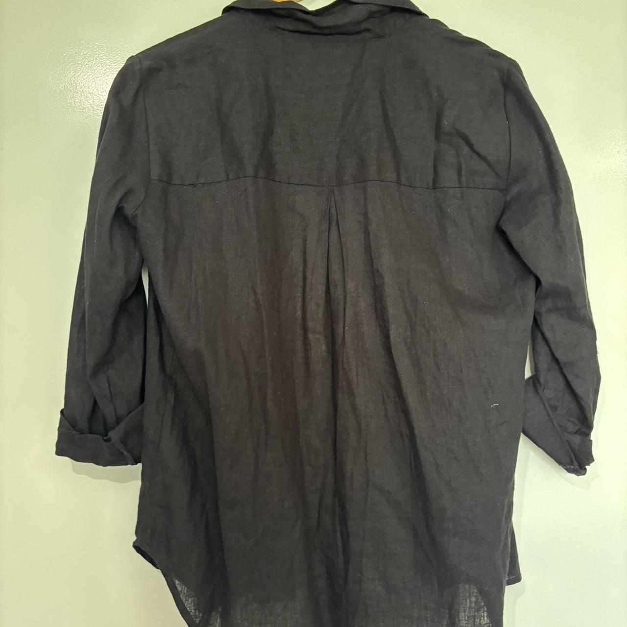 GLASSONS linen black long sleeve top Size 6... - Depop