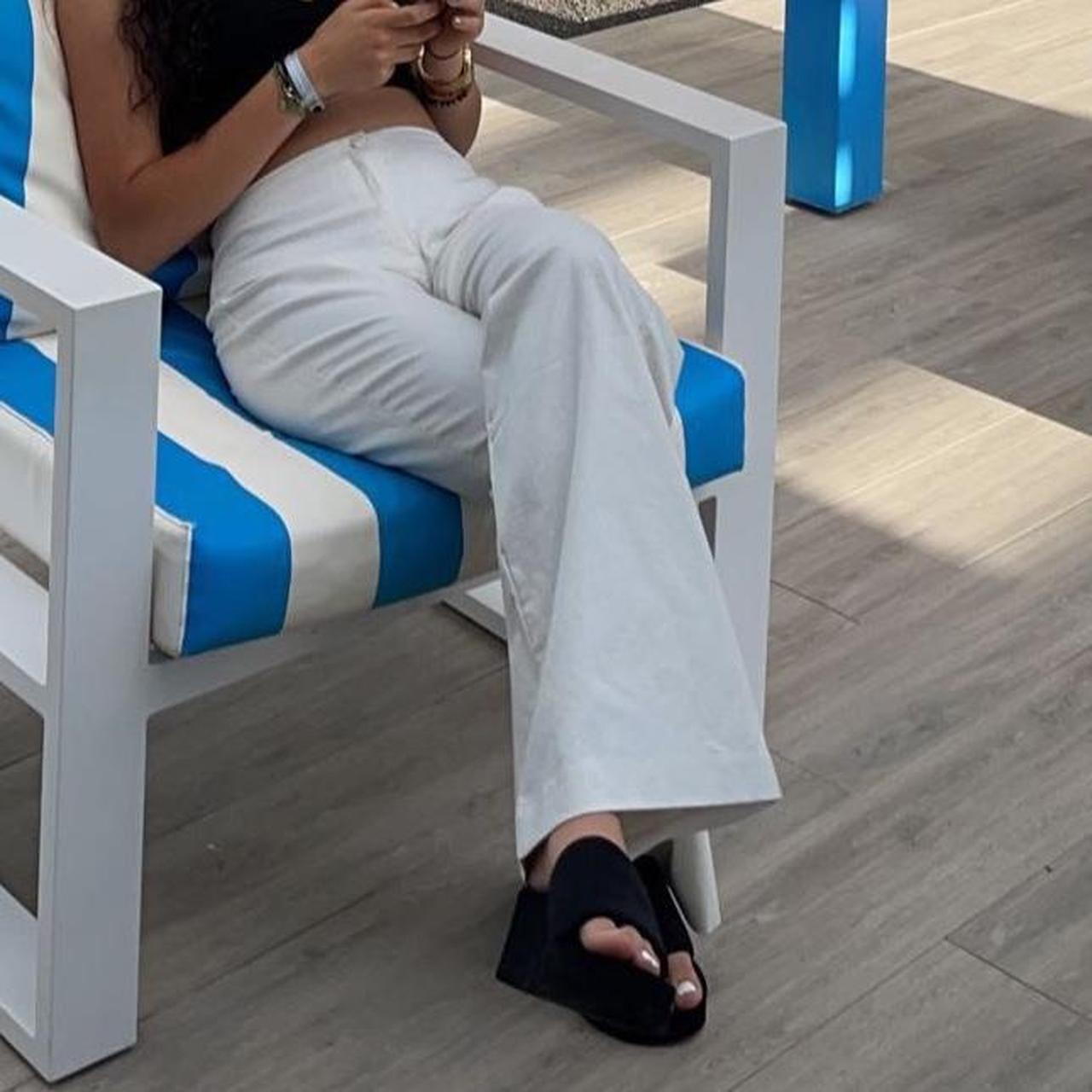 Vintage white sparkly shiny flares Fits perfectly... - Depop