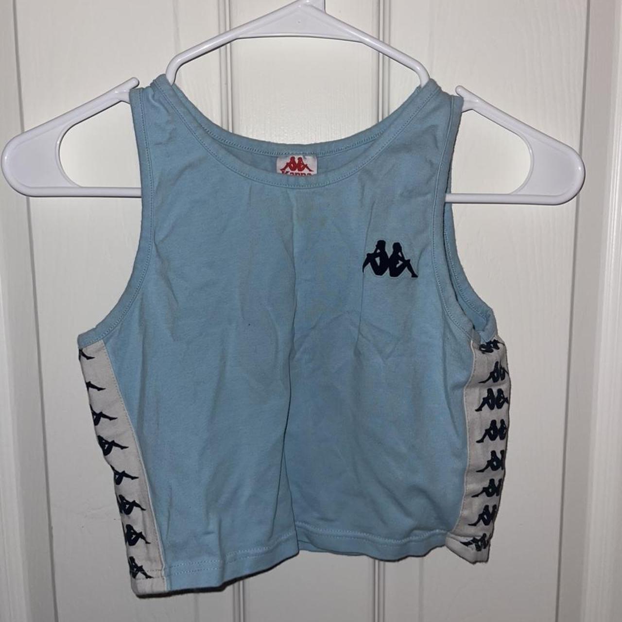 Kappa Women's White and Blue Vest | Depop