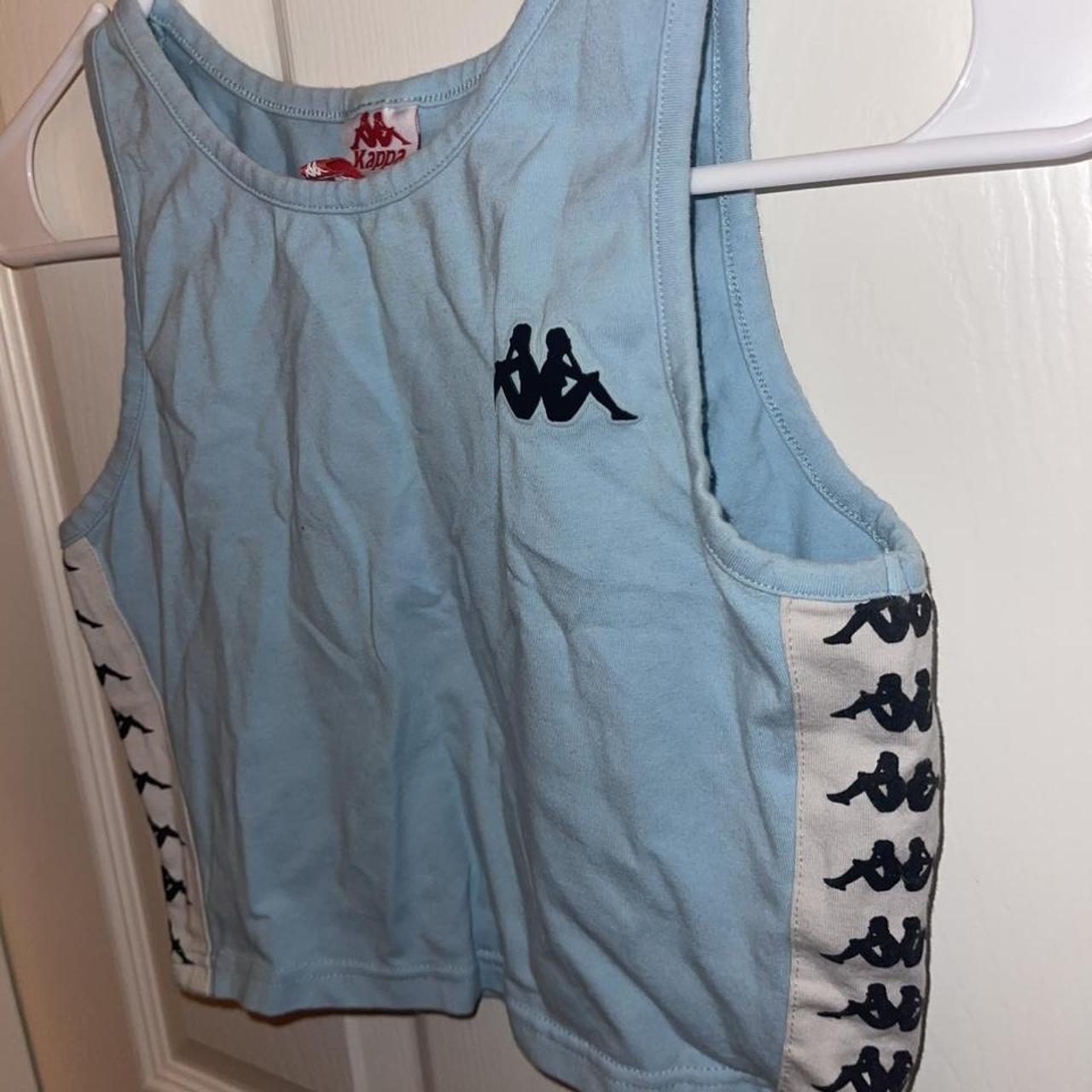 Kappa Women's White and Blue Vest | Depop
