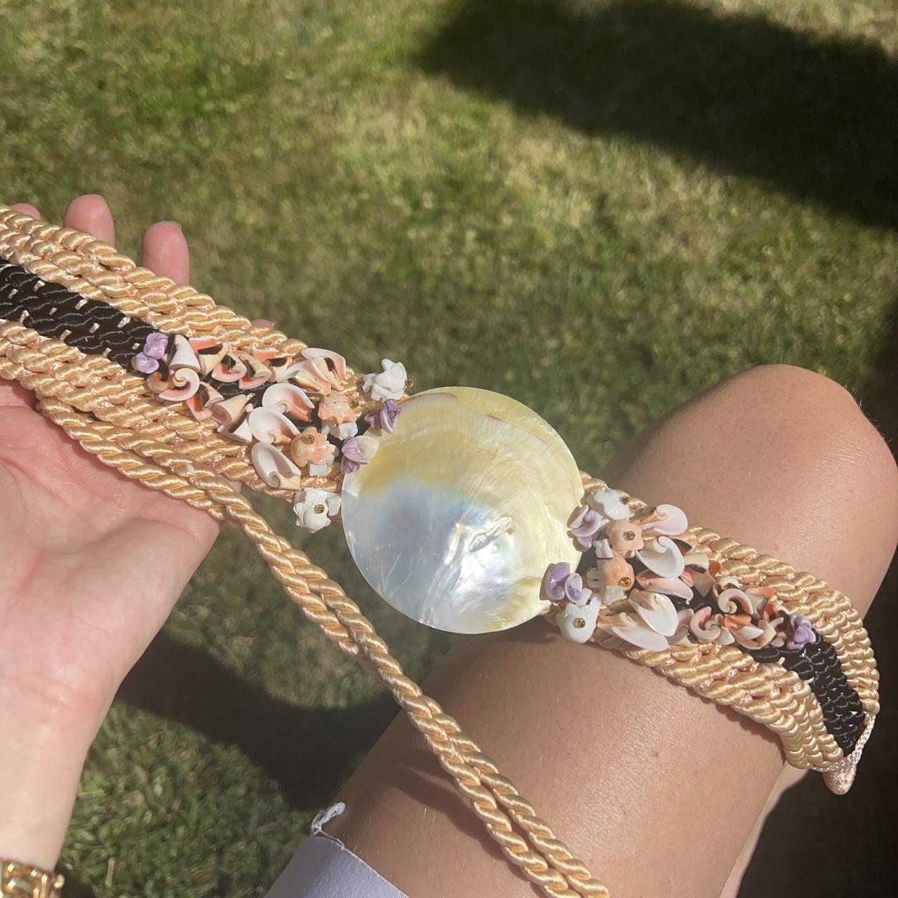 Vintage mermaidcore braided shell belt 🐚🫧 INSANE... - Depop