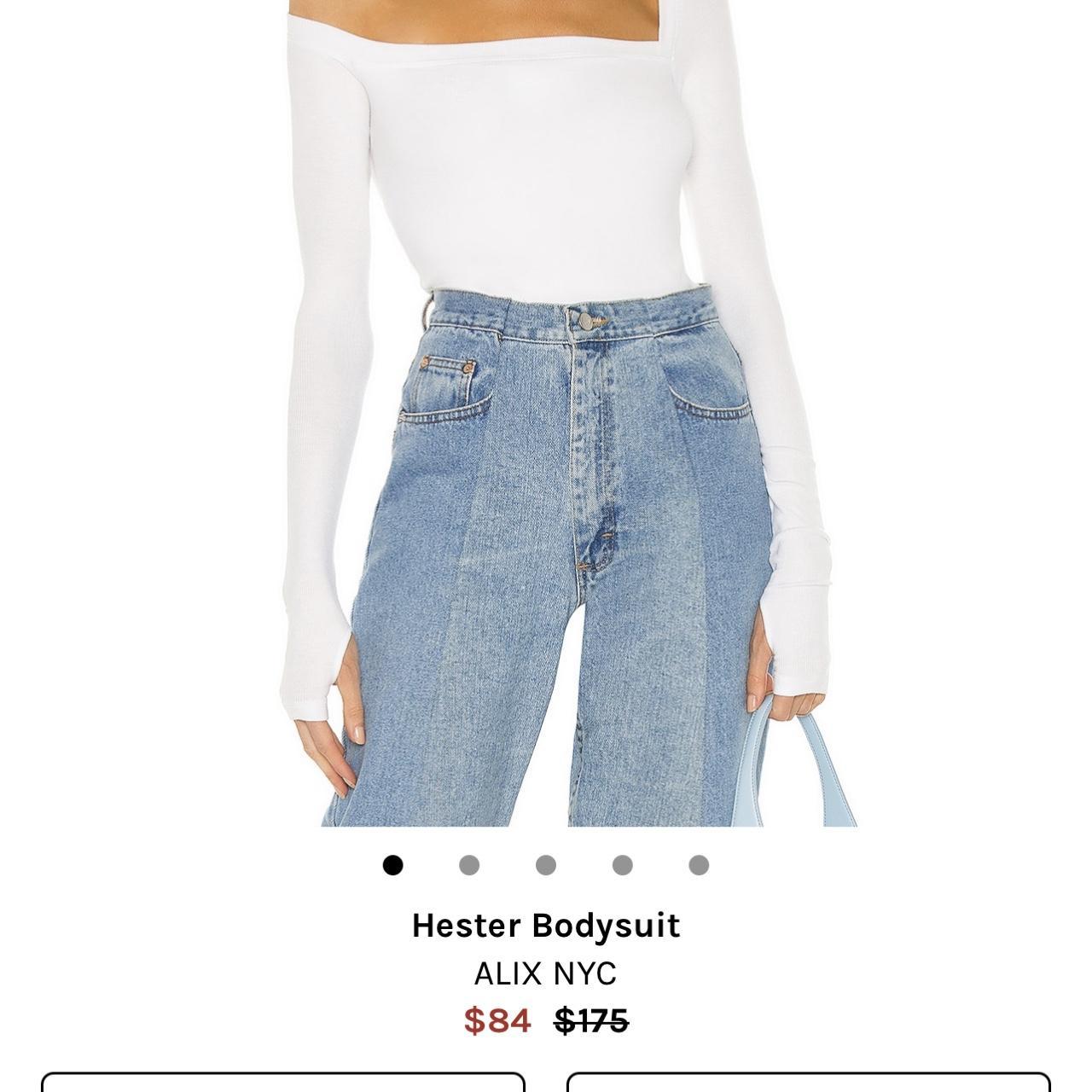 Asymmetrical white body suit - soft and flattering... - Depop