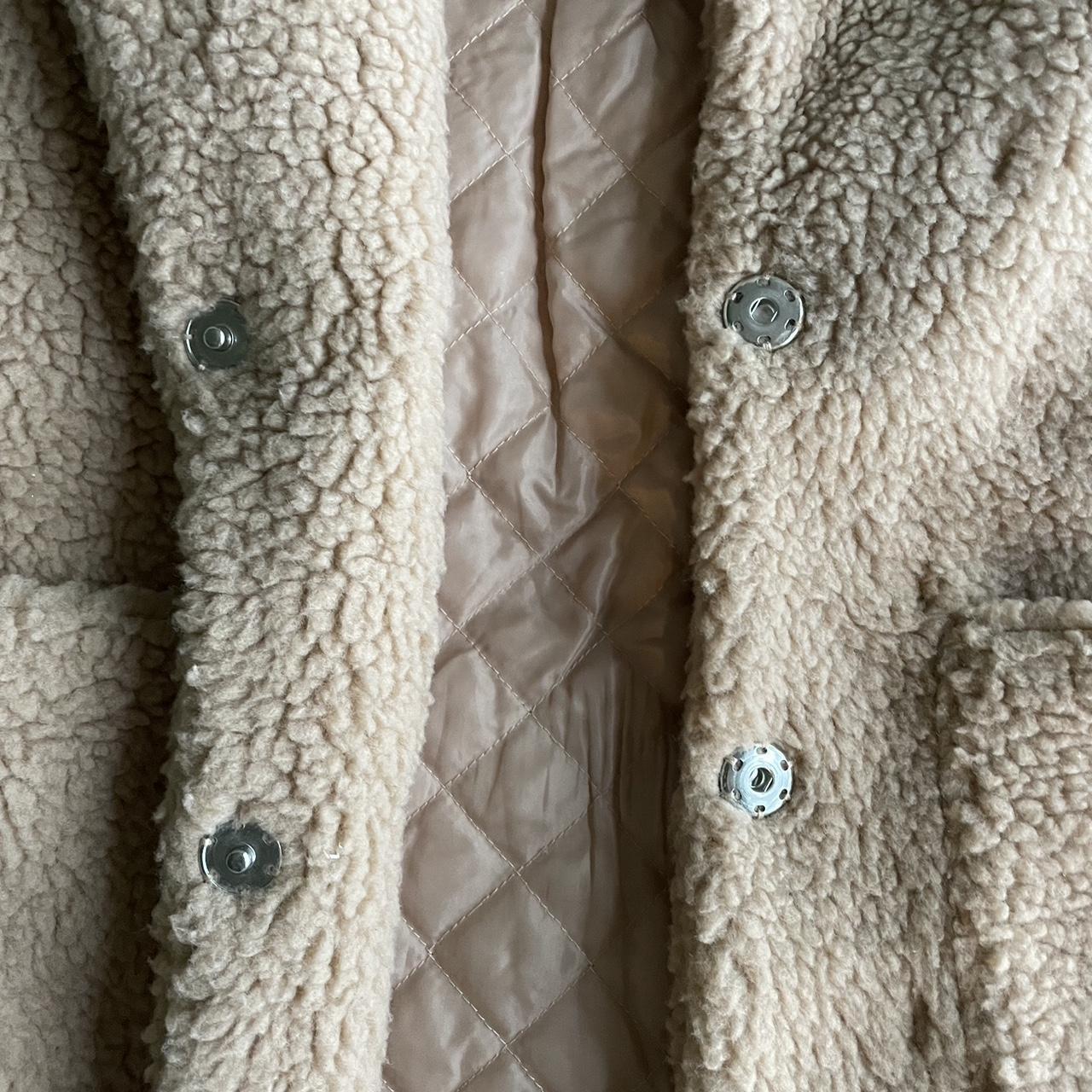New look tan Sherpa teddy coat, very warm - Depop