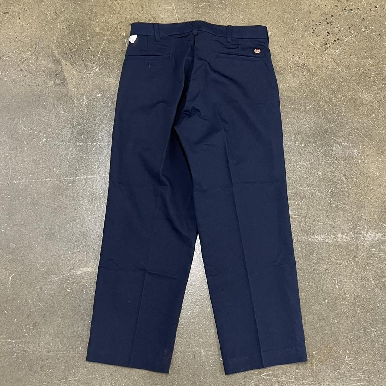 Vintage 90s/Y2K Navy Blue Straight Fit Red Kap Pants... - Depop
