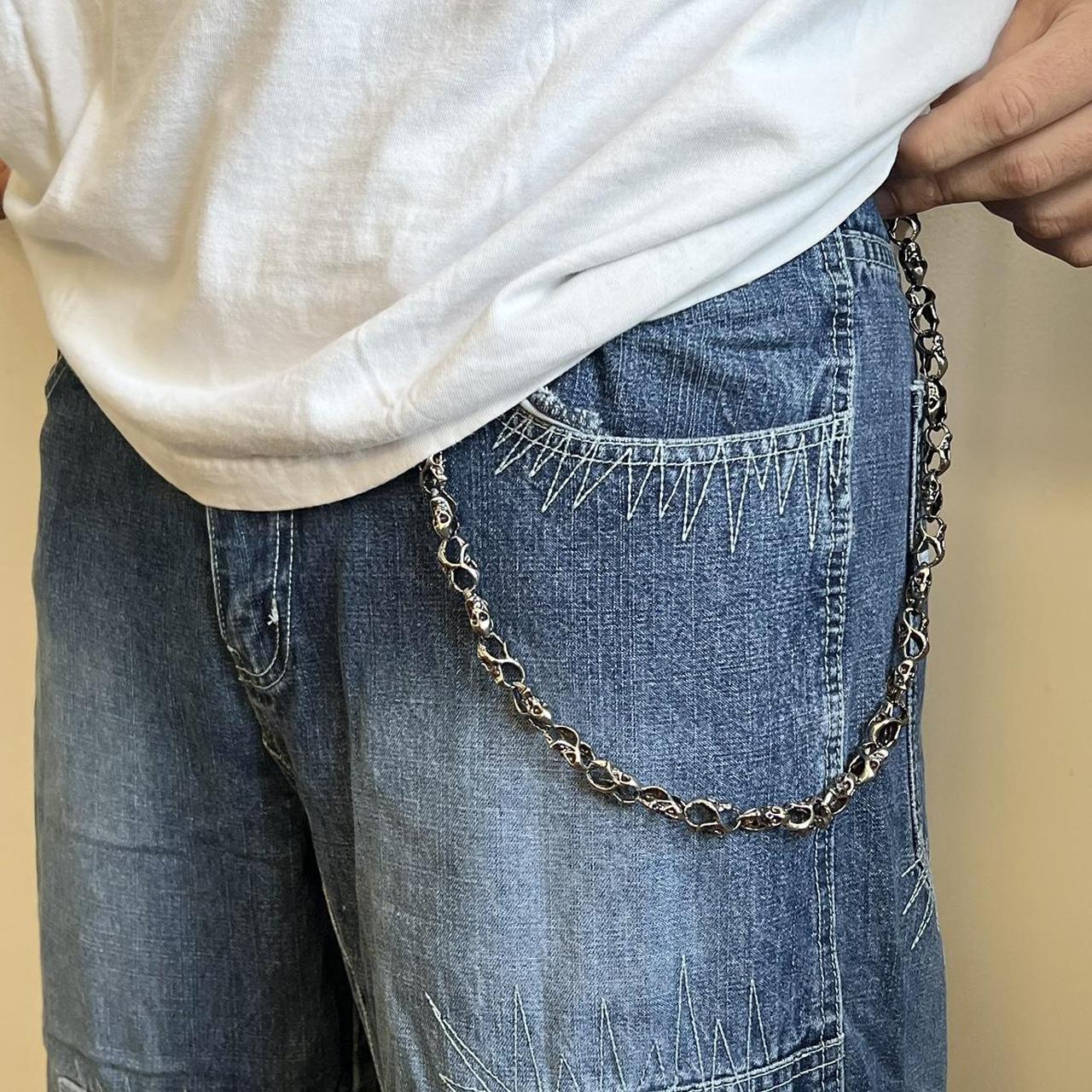 Punk Goth Emo Skull Pile Wallet Chain Size:... - Depop