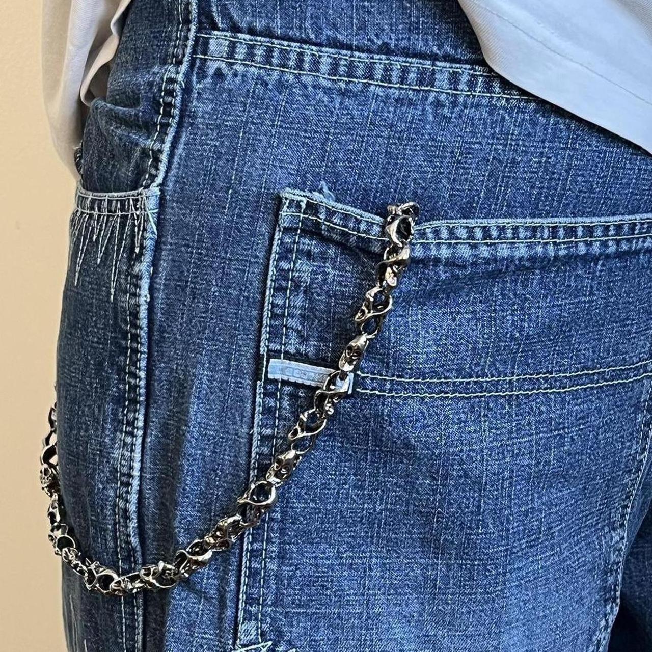 Punk Goth Emo Skull Pile Wallet Chain Size:... - Depop