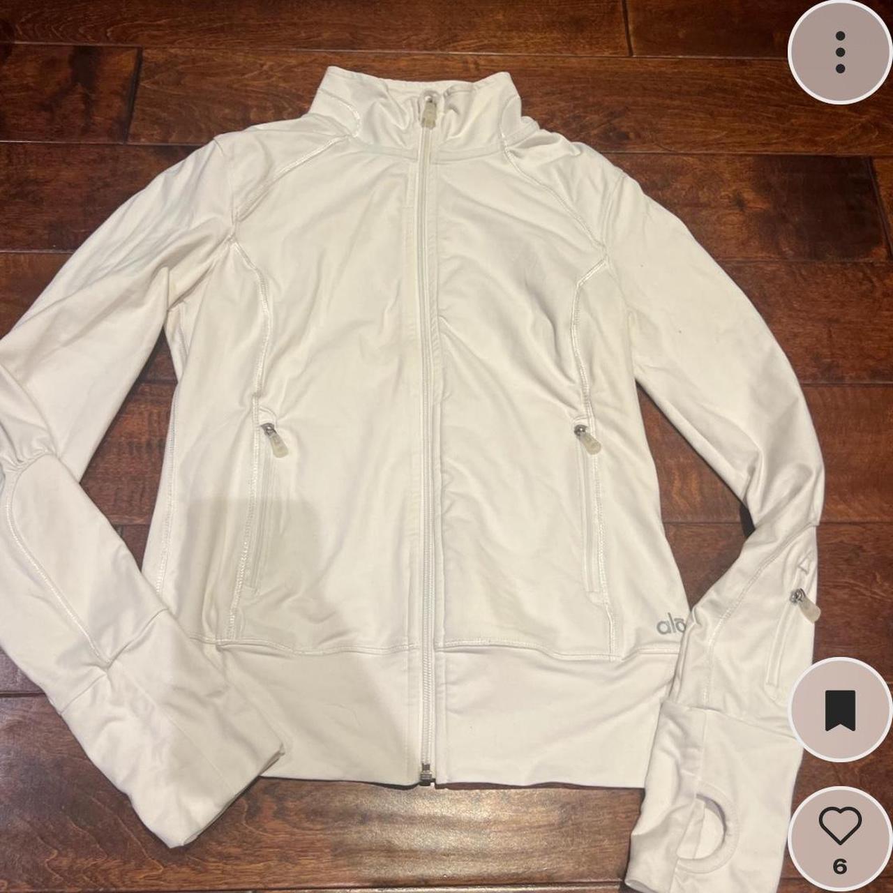 REPOP white alo jacket size XS but fits like a... - Depop