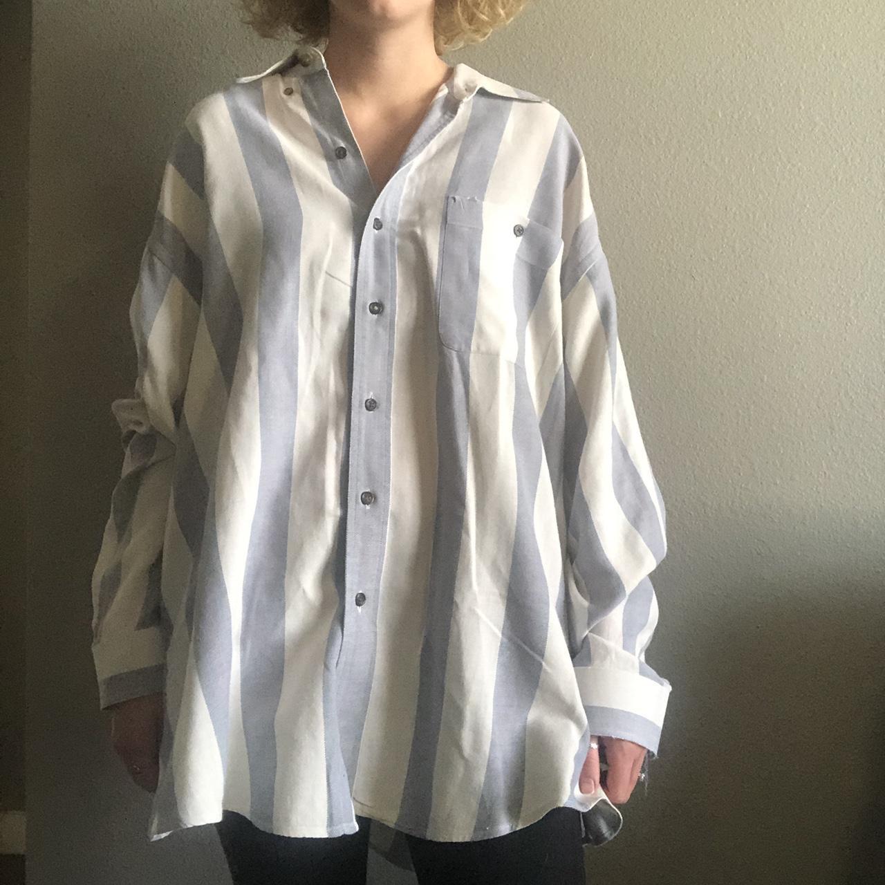 ~90s striped men’s button down~ Size:XXL measured... - Depop