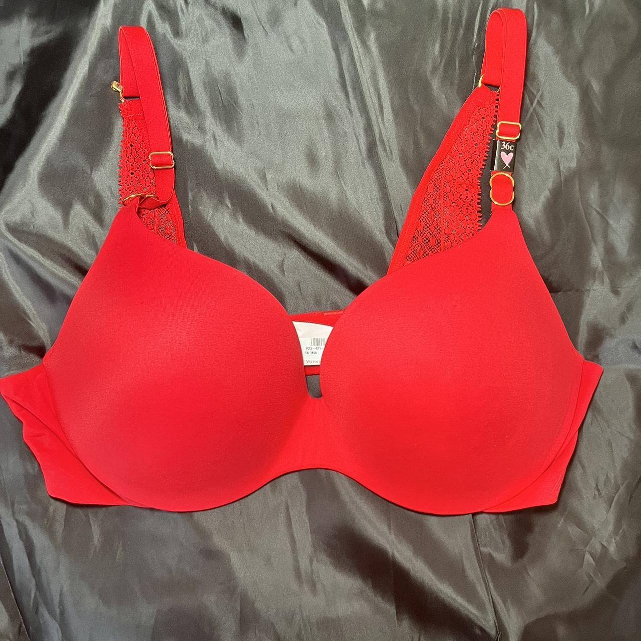 Red Victoria Secret Bra. 36C, never worn. With... - Depop