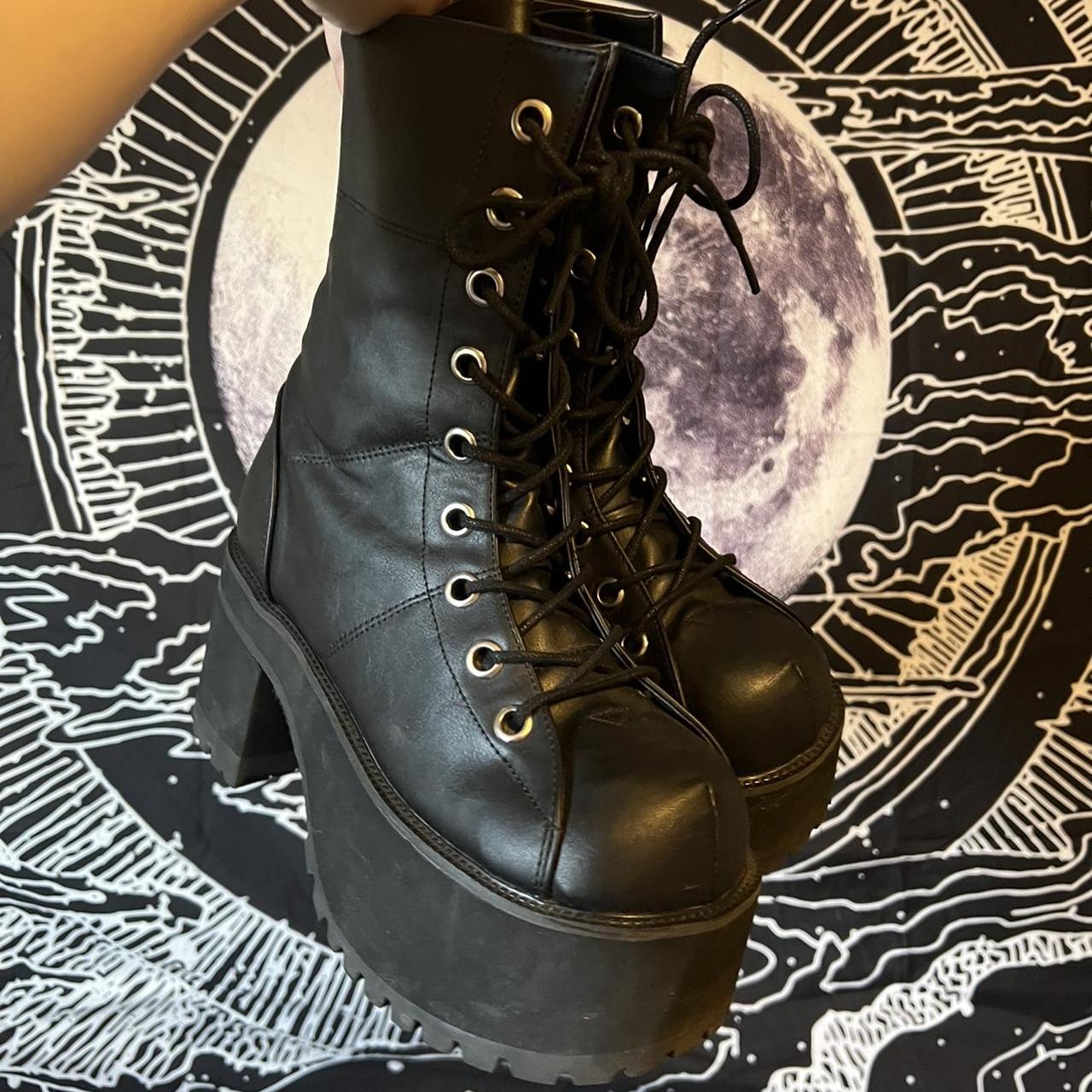 Demonia Ranger 301 Women's Black Platform Goth... - Depop