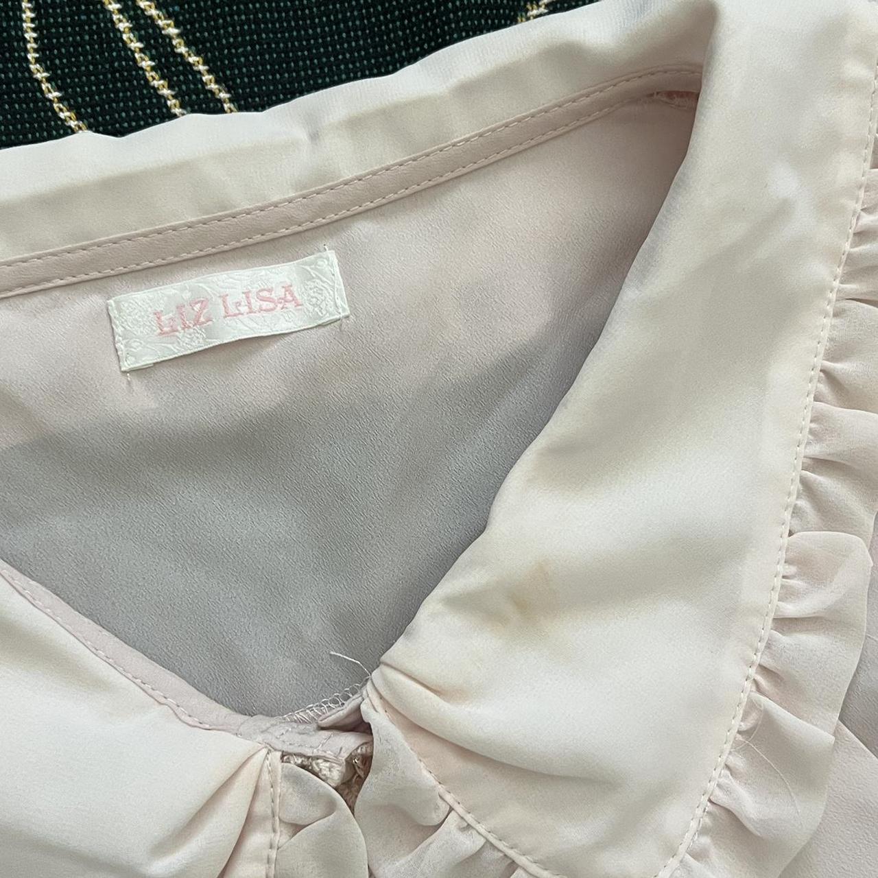 Liz Lisa Sheer Pastel PINK Ruffle Collar... - Depop