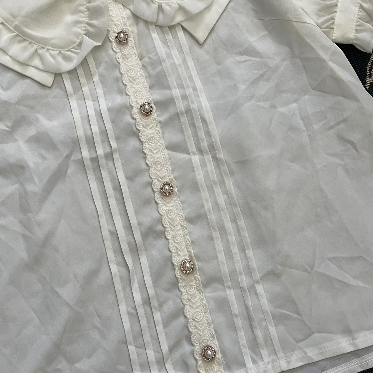 Liz Lisa Sheer White Ruffle Collar Blouse This is... - Depop