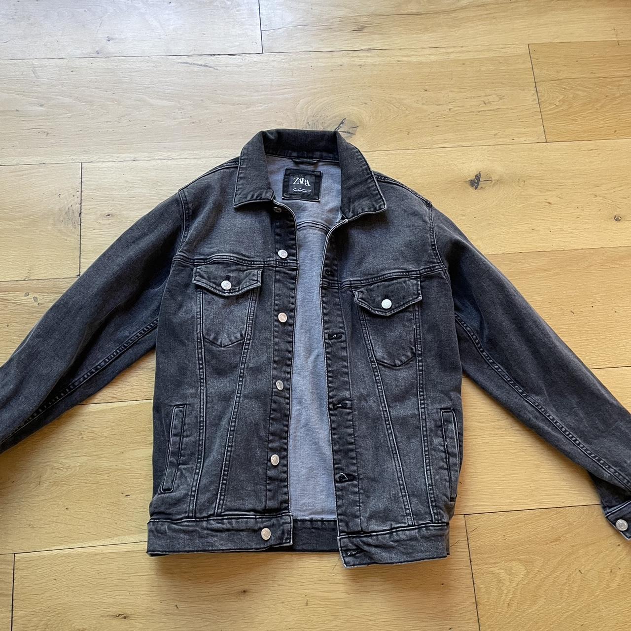 Men’s Zara Dark Grey Denim Jacket Never been worn... - Depop